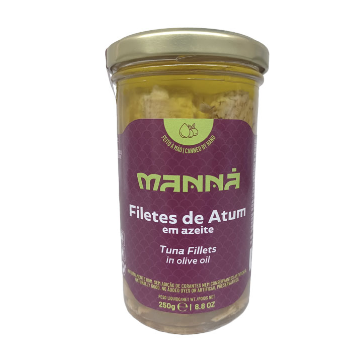 Produto Filetes de Atum em Azeite Manná (Frasco) | Conserveira do Sul